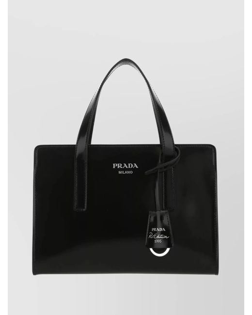 Prada Leather Re-Edition 1995 Shoulder Bag in Black | Lyst