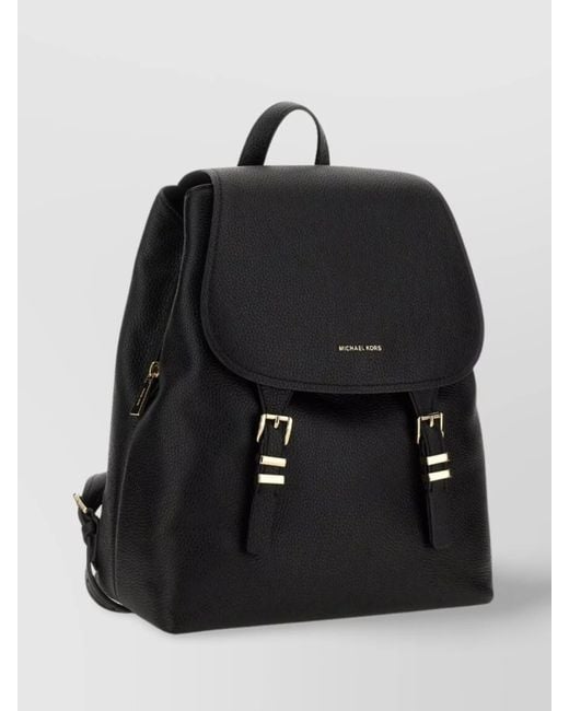 Michael Kors Adjustable Buckle Leather Backpack With Front Flap in ...