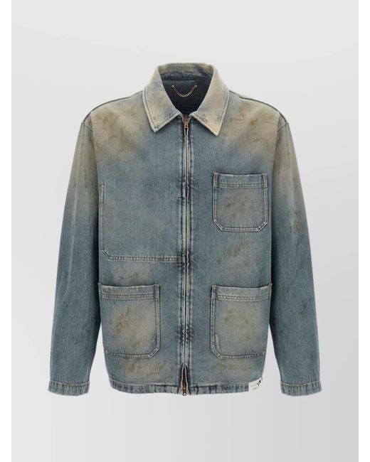 Golden Goose 'Mackenzie' Denim Jacket Featuring Faded Effect in Blue ...