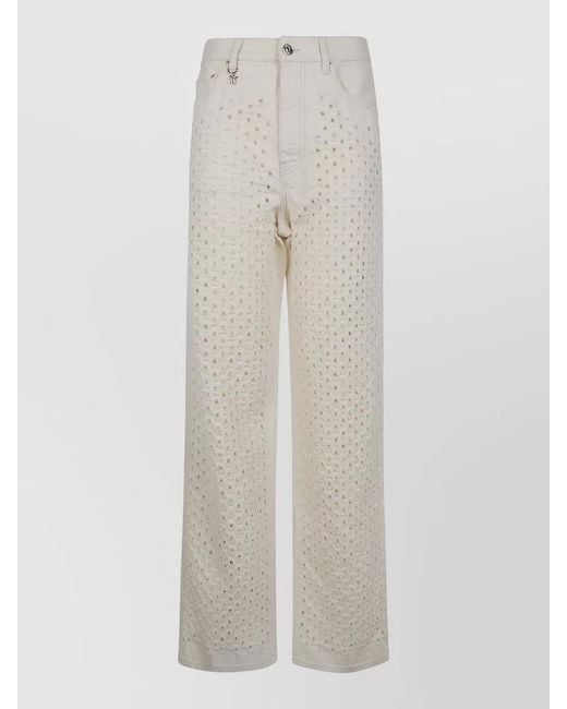 Amiri Straight Denim Trousers Wide Leg Design in White | Lyst UK