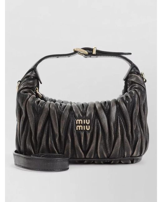 Miu Miu Mini Bag Adjustable Strap Tone Hardware in Black | Lyst UK