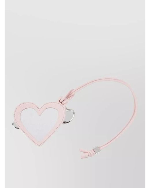 Ganni Heart Mirror Charm Keychain Wrist Strap in White | Lyst UK