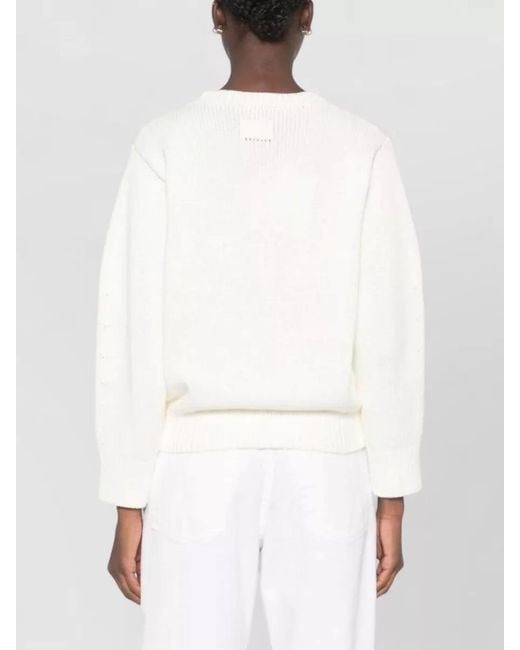 TOTEME Cotton Oversized Sweater Long Sleeves Ribbed Trims in White ...