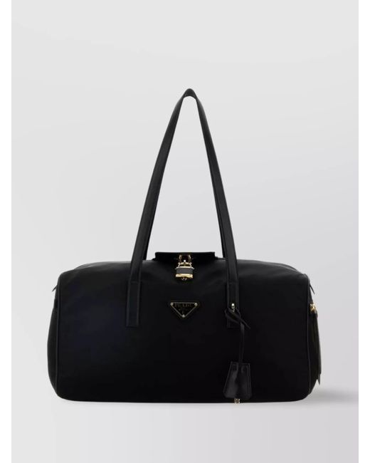 Prada Nylon Shopping Bag Detachable Tag in Black | Lyst