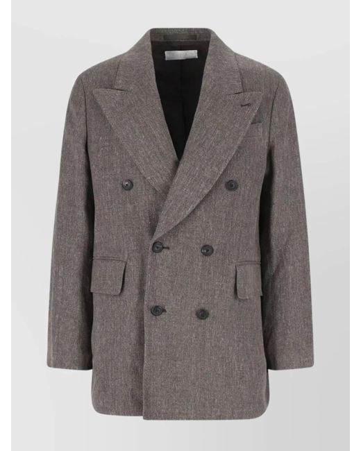 Our Legacy Tailored Double-Breasted Jacket Back Vent in Gray for Men | Lyst