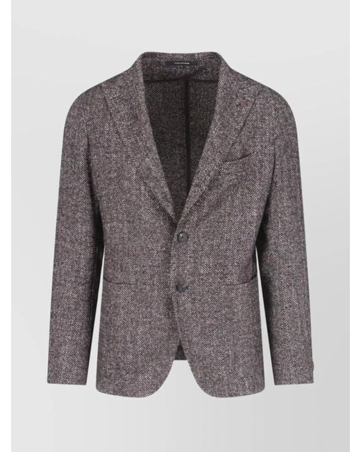 Tagliatore Tailored Jacket Herringbone Pattern in Grey for Men | Lyst UK
