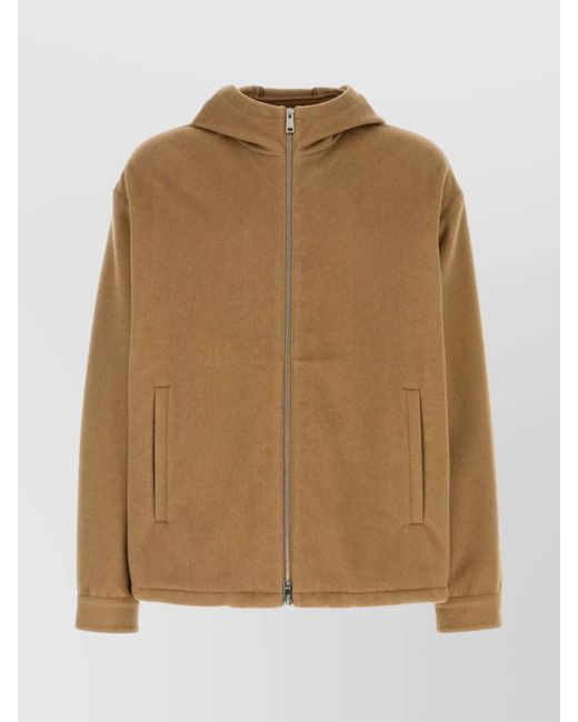 Prada Hooded Jacket With Adjustable Cuffs And Pockets in Natural for ...