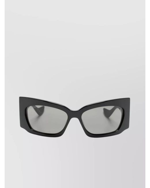 Gucci Curved Rectangular Sunglasses With Dark Tinted Lenses in Gray | Lyst