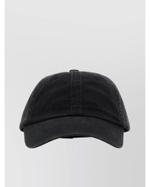 Stone Island Cotton Baseball Cap Curved Brim in Black for Men | Lyst