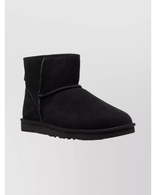 UGG Mini Suede Ankle Boots Flat Sole in Black | Lyst UK