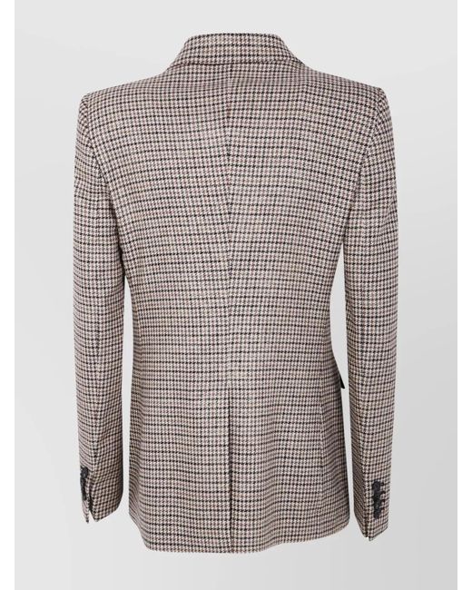 Tagliatore Double-Breasted Jacket Back Vent in Grey | Lyst UK
