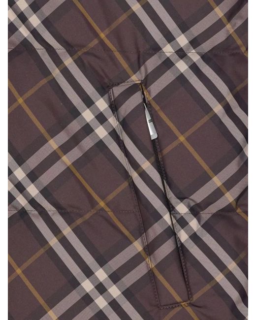 Burberry Reversible Puffer Vest High Neck in Brown for Men | Lyst UK