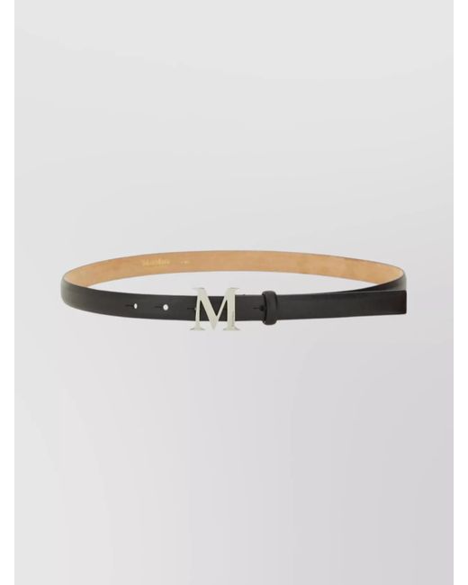 Max Mara Adjustable Leather Belt Metallic Buckle | Lyst UK