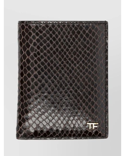 Tom Ford Python Print Folding Card Wallet in Black for Men | Lyst