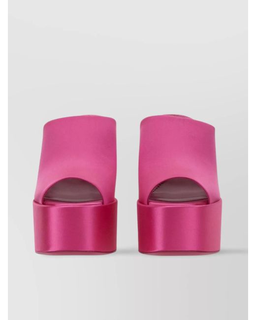 Paris Texas Platform Satin Open Toe Mule in Pink | Lyst UK