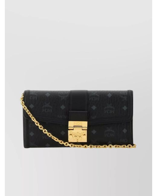 MCM Canvas Tracy Clutch Chain Strap in Black | Lyst