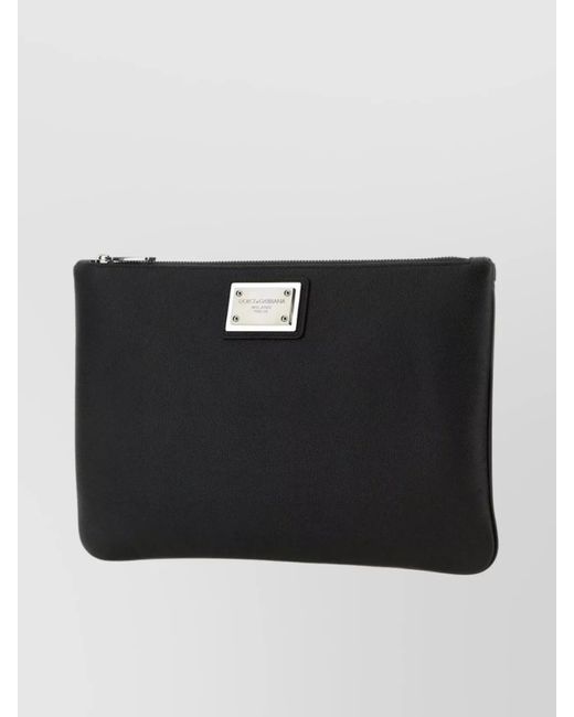 Dolce & Gabbana Leather And Nylon Rectangular Pouch in Black for Men | Lyst