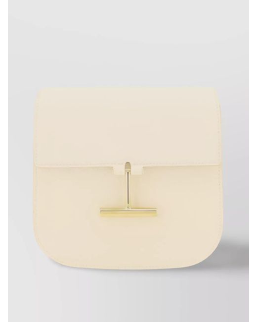Tom Ford Mini Structured Leather Shoulder Bag in Natural | Lyst