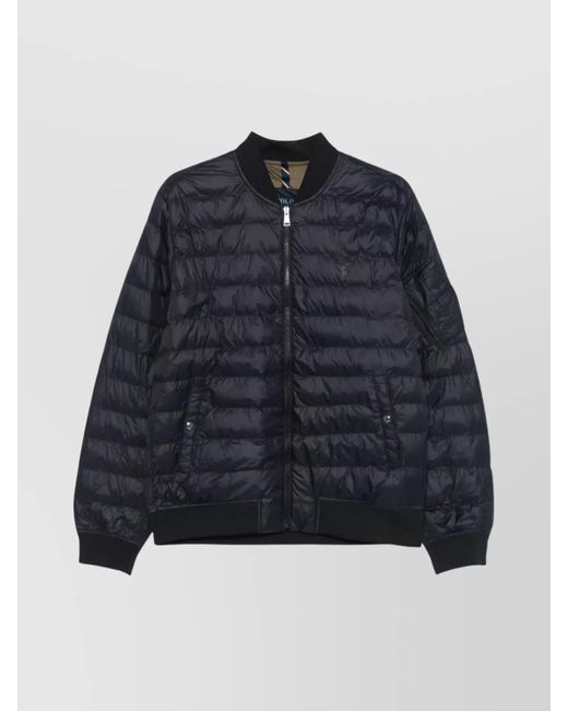 Ralph Lauren Padded Baseball Collar Jackets in Blue for Men | Lyst UK