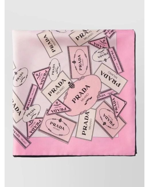 Prada Silk Twill Scarf Square Shape Lightweight in Pink | Lyst UK
