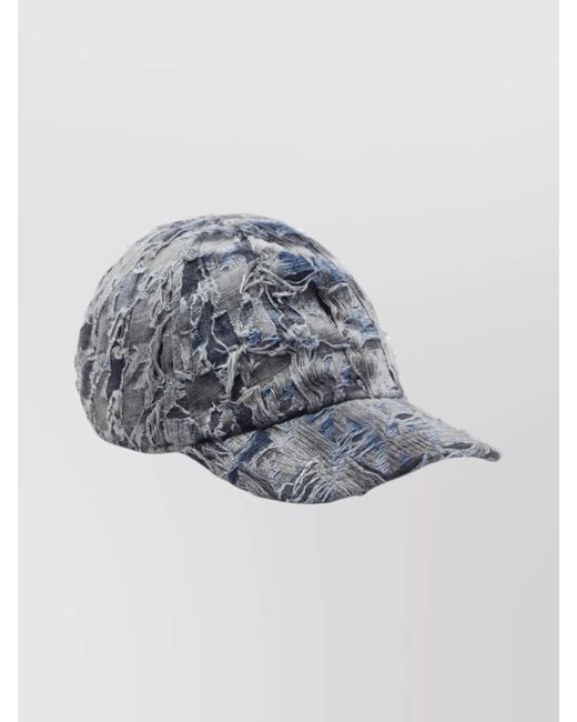 DIESEL Curved Brim Distressed Baseball Cap in Grey for Men | Lyst UK