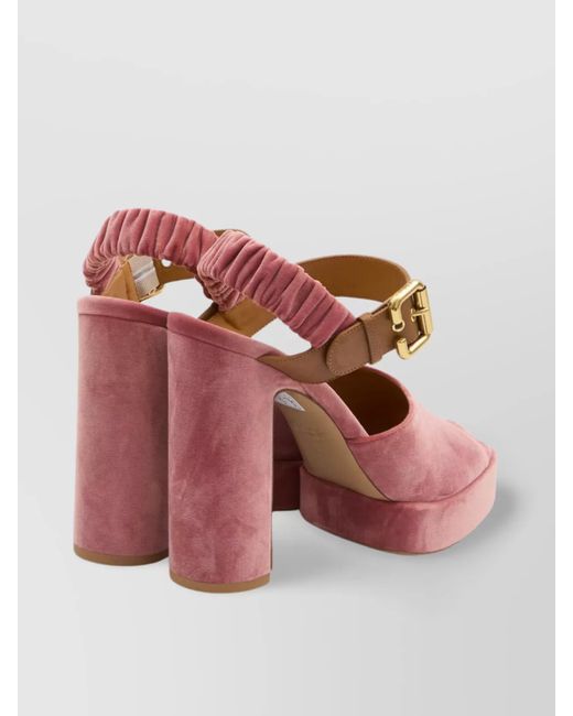 Chloé Aria Block Heel Sandals in Pink | Lyst UK