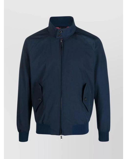 Baracuta High Collar Jacket With Ribbed Cuffs And Hem in Blue for Men ...