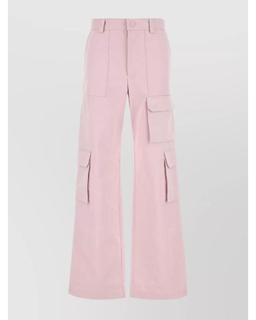 Gucci Cotton Cargo Trousers With Wide Leg Design in Pink | Lyst UK