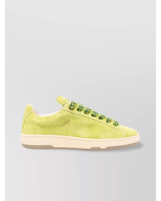 Lanvin Suede Padded Low Top Sneakers in Yellow for Men | Lyst
