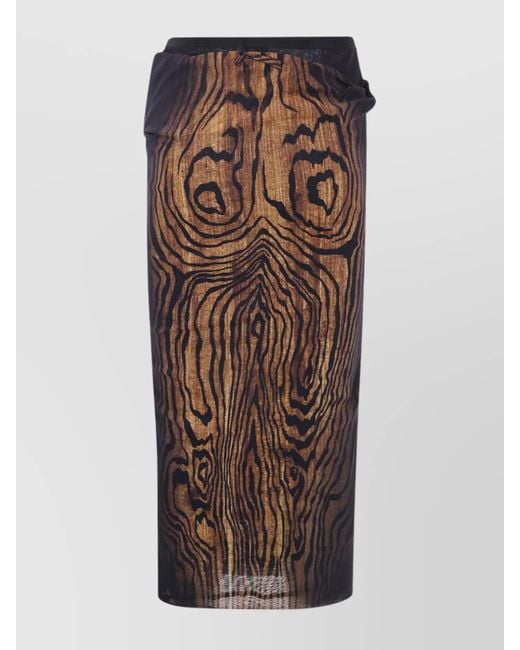 Jean Paul Gaultier Double Layer Animal Print Mesh Skirt in Brown | Lyst UK