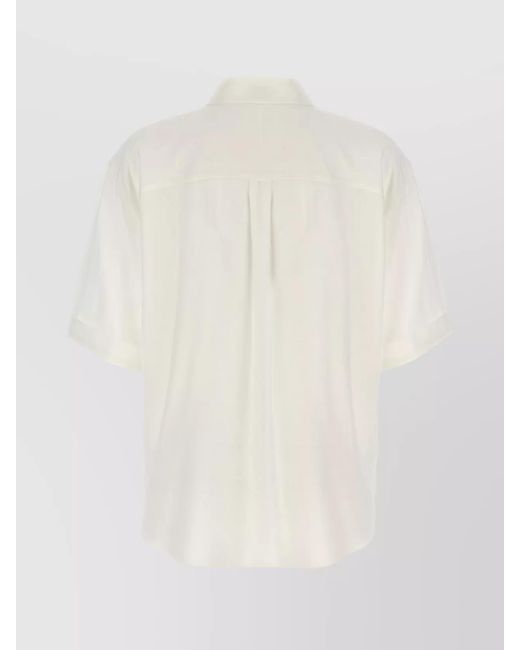 Brunello Cucinelli Pleated Back Yoke Shirt in White | Lyst UK