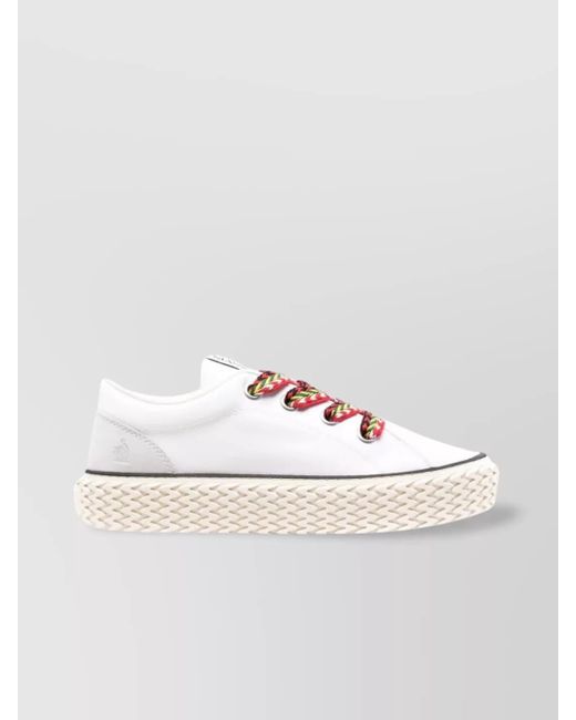 Lanvin Logo Platform Low Top Sneakers in Metallic for Men | Lyst UK