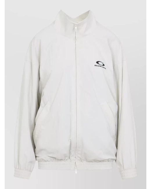 Balenciaga Off Shoulder Jacket High Collar Design in White | Lyst UK