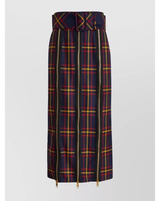 Gucci High-Waisted Plaid Skirt With Front And Back Zippers | Lyst