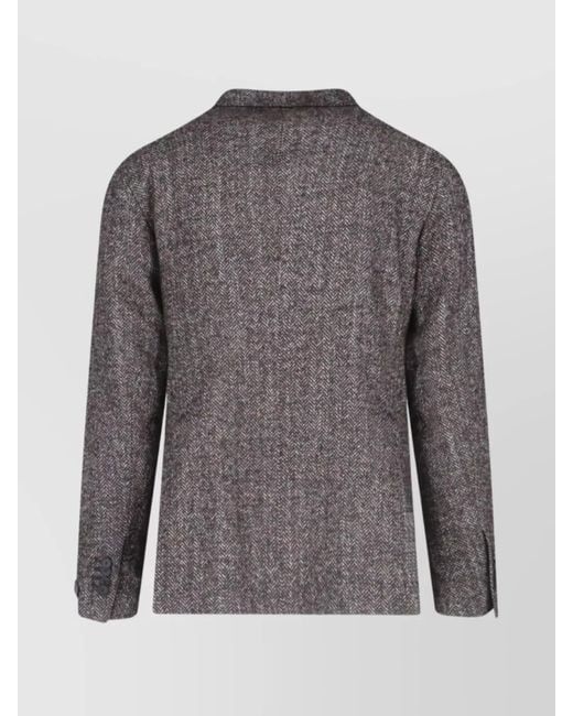 Tagliatore Tailored Jacket Herringbone Pattern in Grey for Men | Lyst UK