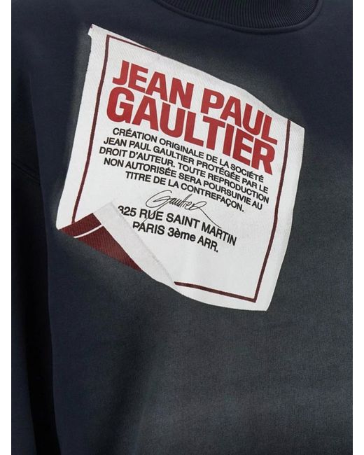 Jean Paul Gaultier 'The Label' Crew Neck Sweatshirt in Blue | Lyst UK