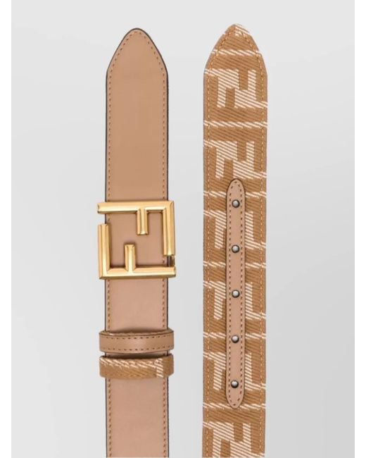 Fendi Reversible Leather And Denim-Effect Jacquard Belt in Natural | Lyst