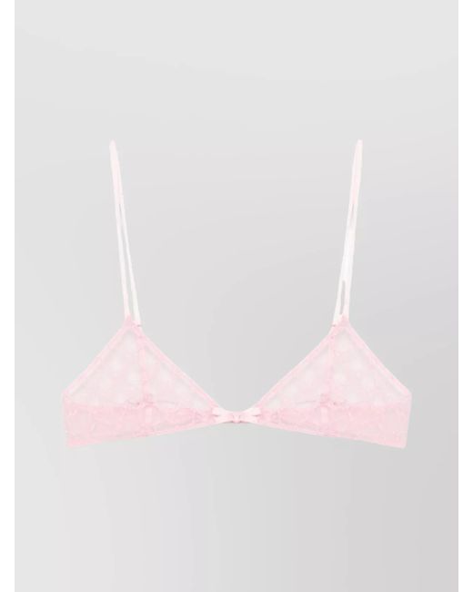 Gucci Bow Detailing Lace Lingerie Bra in Pink | Lyst