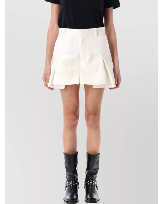 Sacai Pleated Shorts With Belt Loops And Side Pockets in Black | Lyst UK