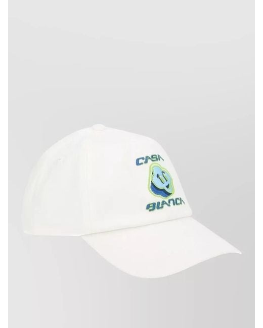 CASABLANCA Logo Baseball Hat Curved Brim Design in White for Men | Lyst UK
