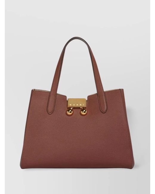 Marni Small Tote Bag Hardware in Red | Lyst