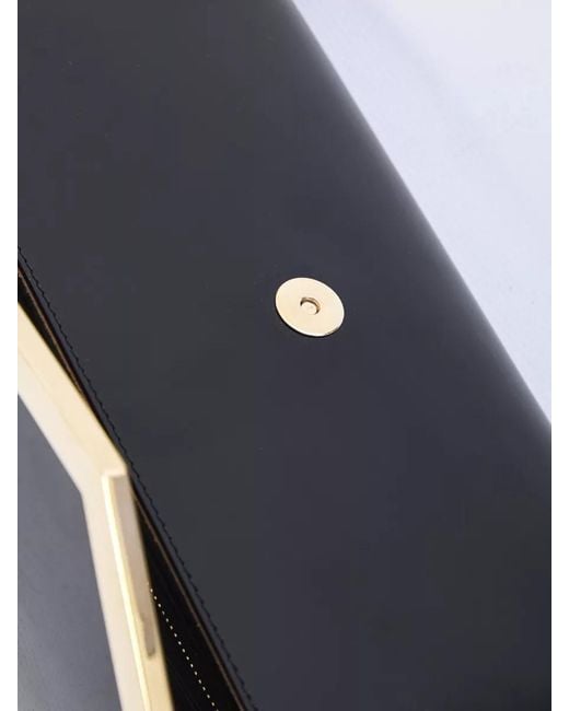 Jimmy Choo Emmie Clutch Patent Leather Envelope Chain in Black | Lyst UK