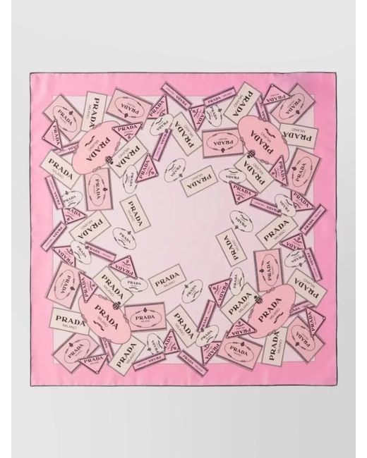 Prada Silk Twill Scarf Square Shape Lightweight in Pink | Lyst UK