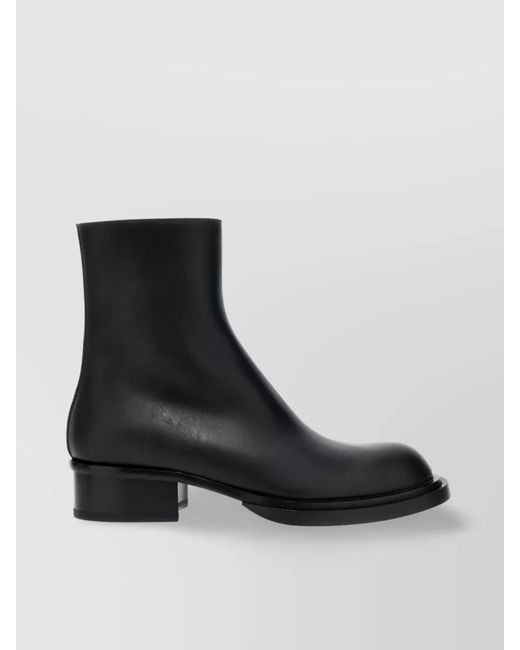 Alexander McQueen Cuban Stack Leather Boot in Black for Men | Lyst
