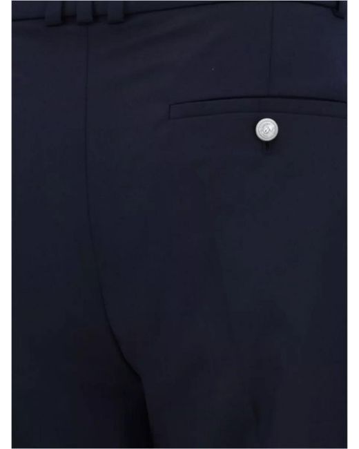 Balmain Cotton Wool Cropped Trousers in Blue for Men | Lyst UK