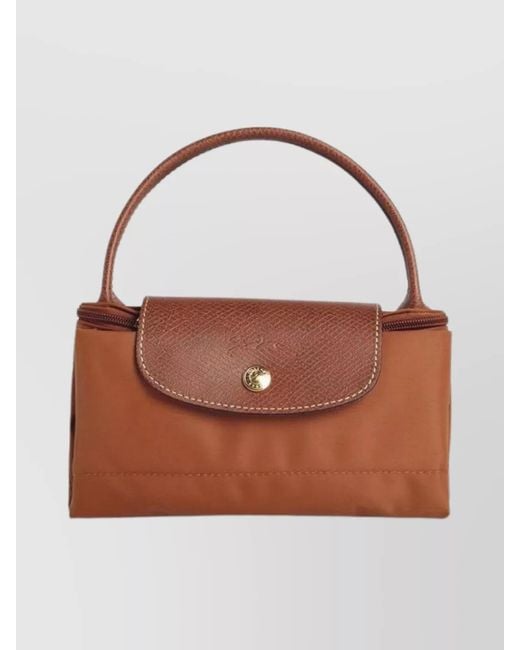 Longchamp Original Pliage Tote Bag Handle in Brown | Lyst UK