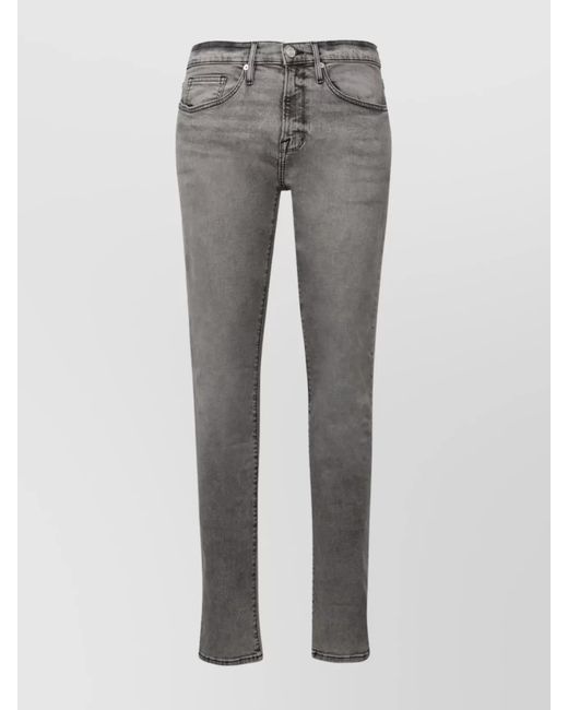 FRAME Slim Fit Jeans Faded Wash in Grey for Men | Lyst UK