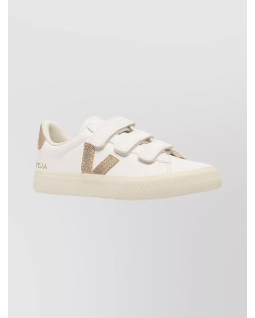 Veja Low-Top Logo Sneakers Featuring Metallic Accents in White | Lyst UK