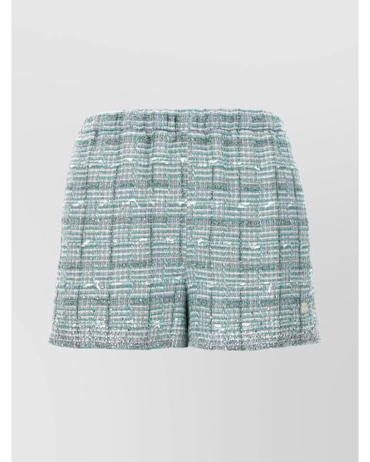 Amiri Crystal Woven Pattern Textured Fabric Shorts in Blue | Lyst