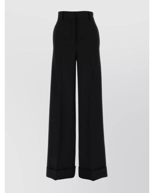 Moschino Folded Hemline Wide-Leg Pant in Black | Lyst UK
